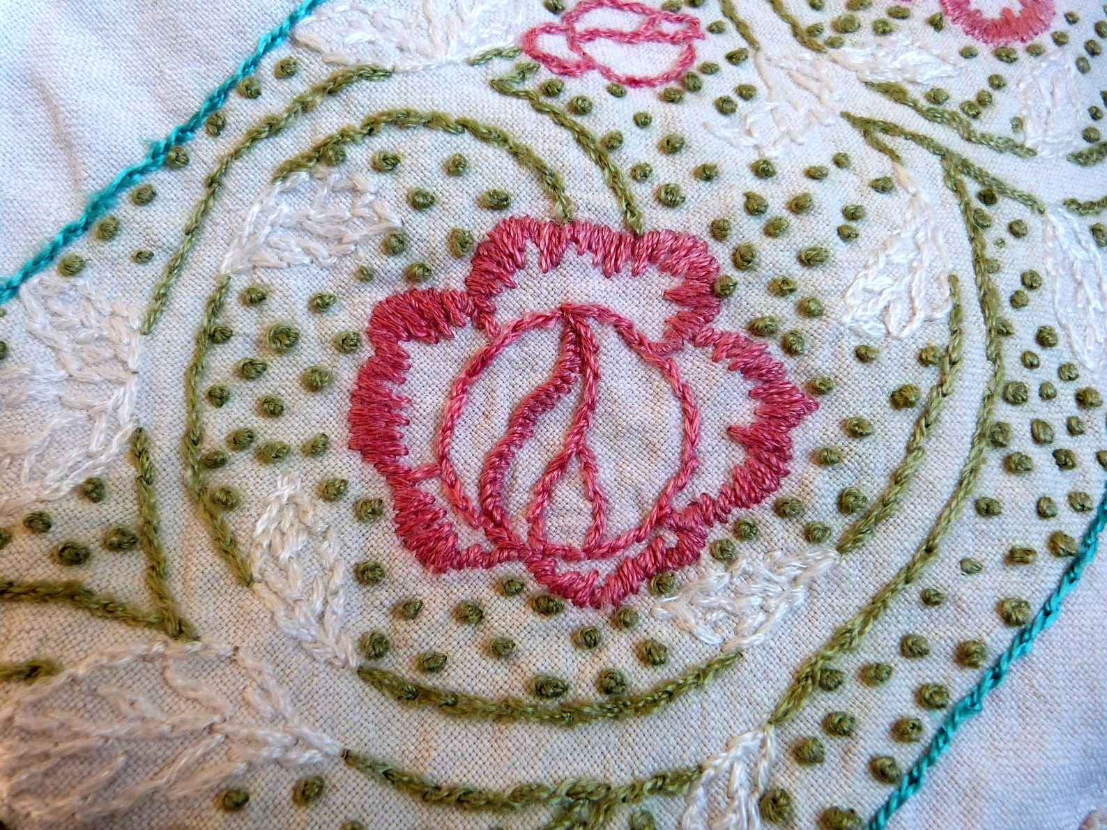 1900s Altar Frontal Antependium Cloth IHS W Roses Embroidery Antique ...