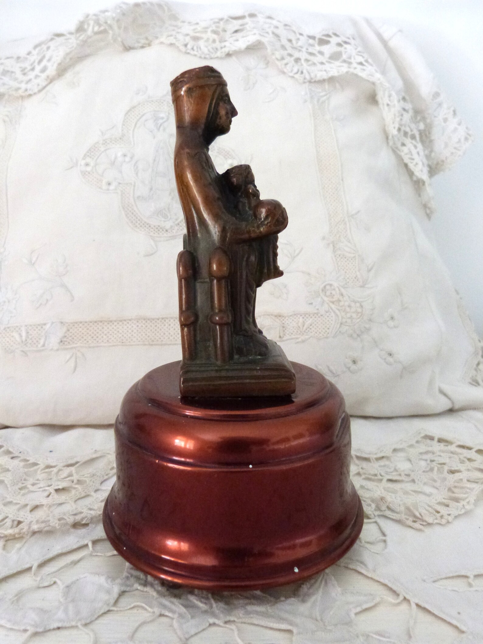Vintage Religious Music Box W Statue Madonna of Montserrat - Etsy