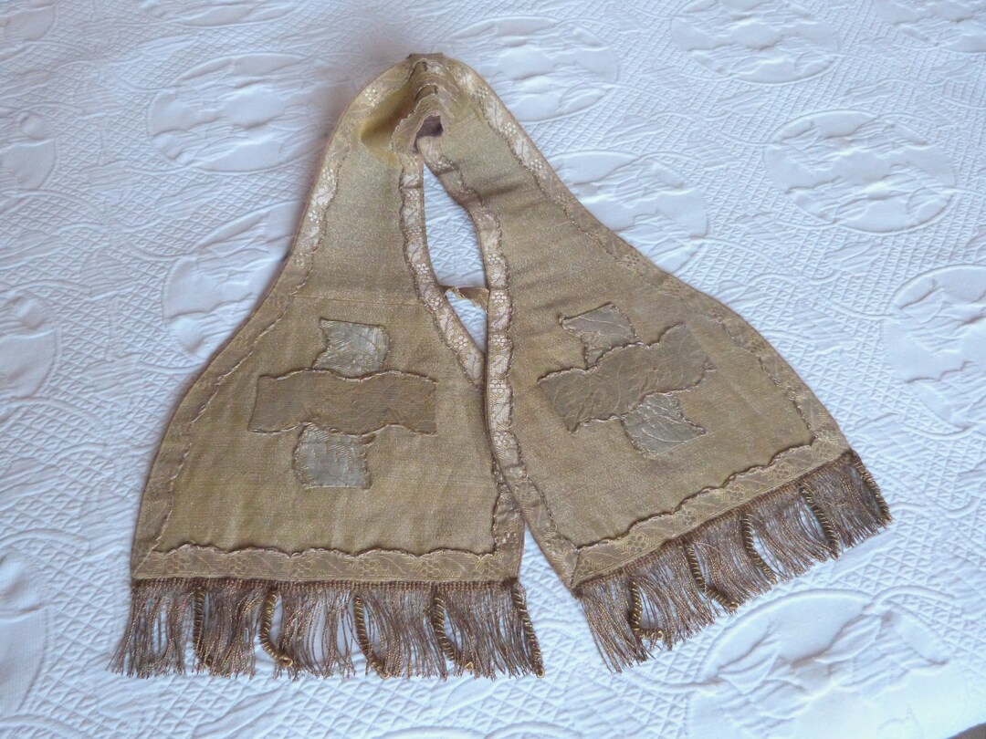1800s Clergy Stole Priest Liturgical Stole Gold Lame Manipule Maniple ...
