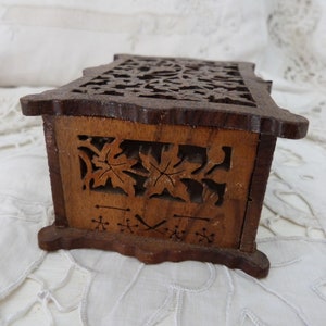 Antique French Wooden Filigree Box Hand Carved Box W Monograms JD ...