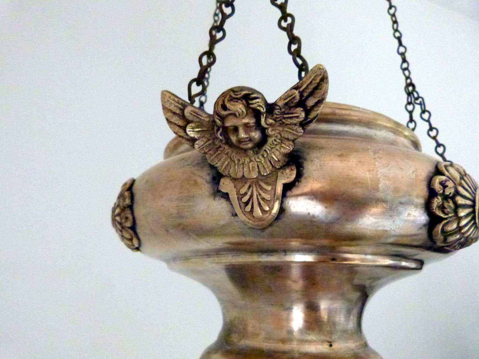Antique French Thurible Church Icon Lamp Incense Burner LARGE Religious ...