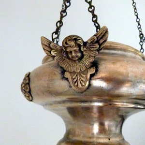 Antique French Thurible Church Icon Lamp Incense Burner LARGE Religious ...