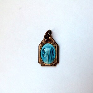 Antique French Religious Blue Enamel Miraculous Medal Holy - Etsy