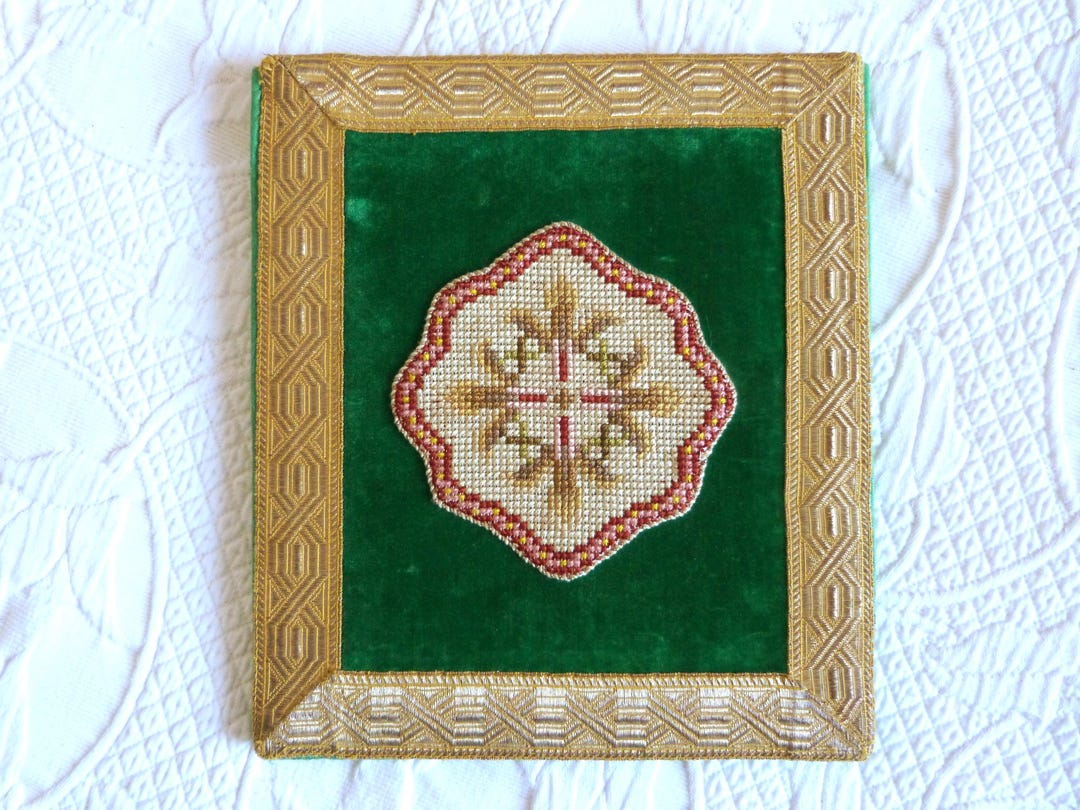 Antique French Religious Western Burse Mass Bag Pocket Chalice Burse ...