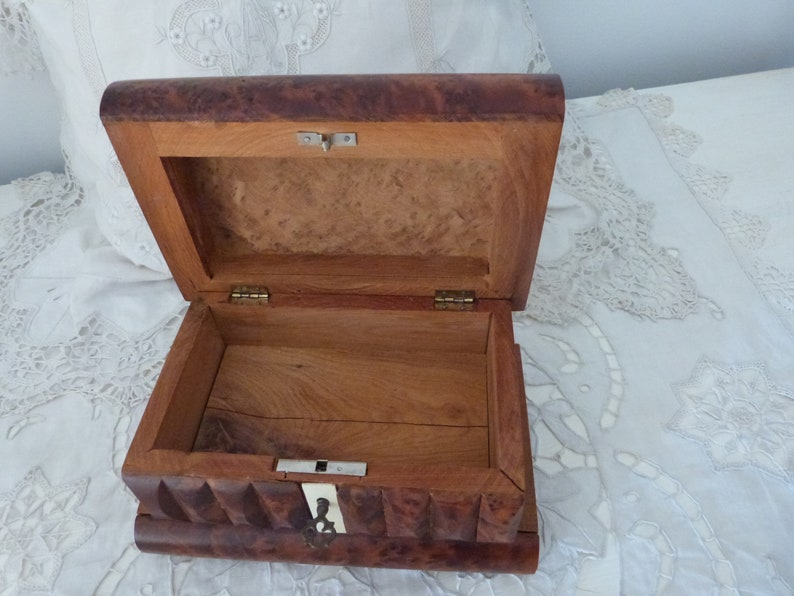 Antique French Wooden Box Walnut Burl Wood Box W Bone Decor - Etsy