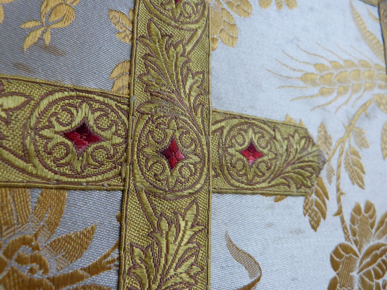 Antique French Silk Brocade Religious Western Burse Mass Bag Pocket ...