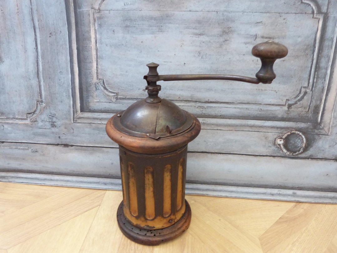 Rare Antique French Coffee Grinder Wooden Coffee Mill Wooden Peugeot ...
