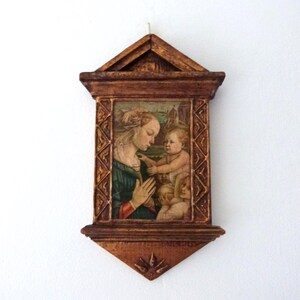 Antique Florentine Frame Madonna and Infant Child Jesus W St John ...