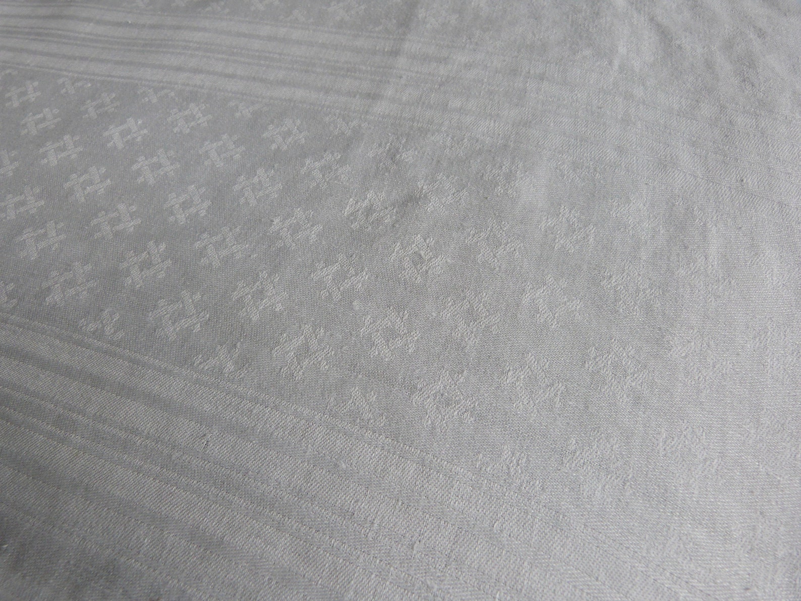 Long Antique French Religious White Damask Altar Cloth Frontal ...