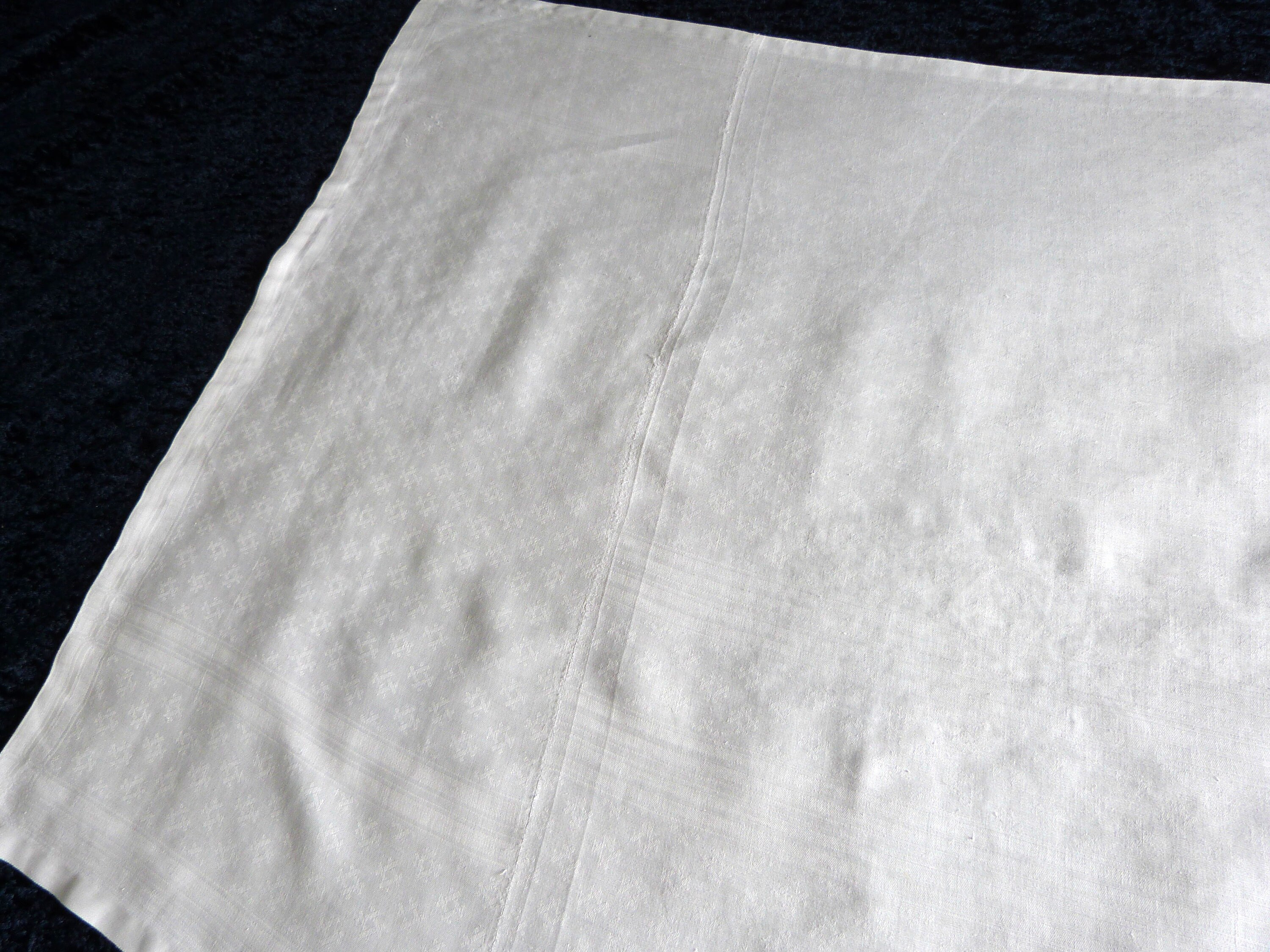 Long Antique French Religious White Damask Altar Cloth Frontal ...