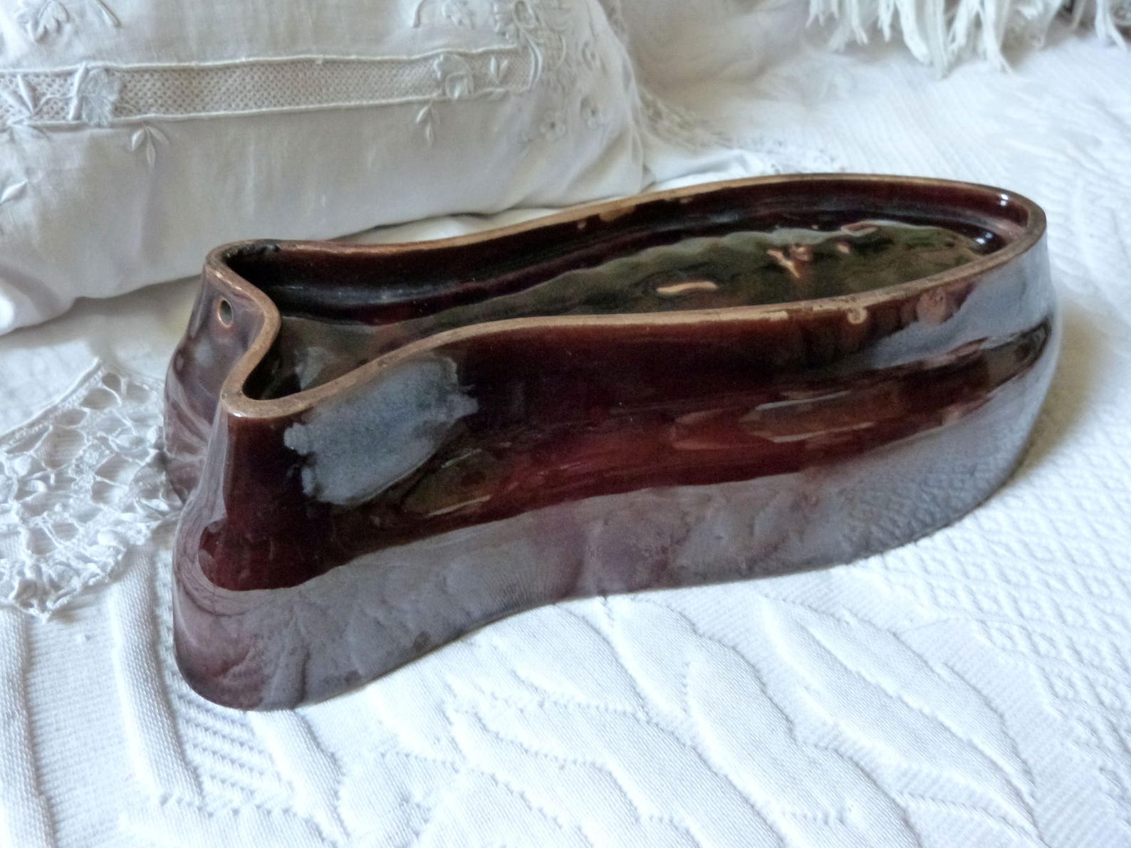 Antique French Fish Pie Tureen Terrine Pot LARGE Provence Pottery Decor ...