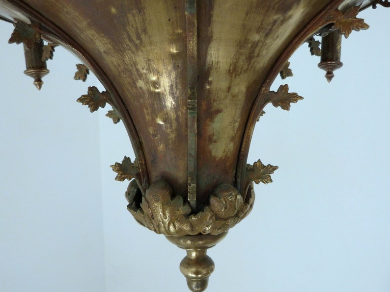 Antique French Bronze Thurible Church Icon Lamp Candle Holder Gothic ...