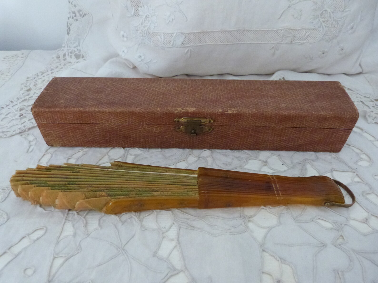 Antique Hand Painted Hand Fan in Box 1900s Folding Fan W Gold - Etsy