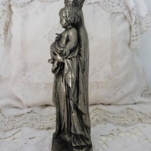 Madonna and Child Jesus Christ Statue Heavy Pewter Antique French ...