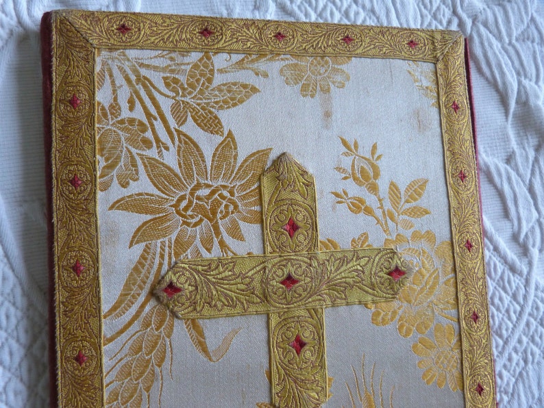 Antique French Silk Brocade Religious Western Burse Mass Bag Pocket ...