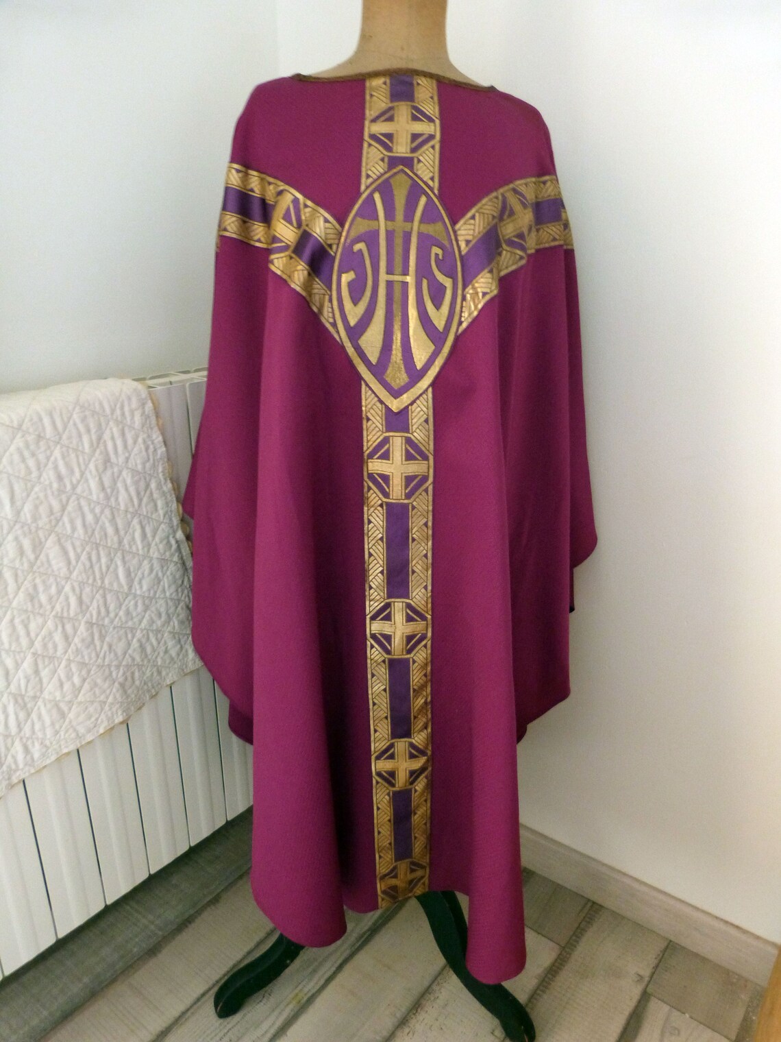 1900s Purple Clergy Vestment Dress Priest Cope Robe Chasuble W - Etsy