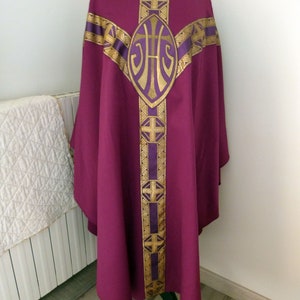 1900s Purple Clergy Vestment Dress Priest Cope Robe Chasuble W IHS ...