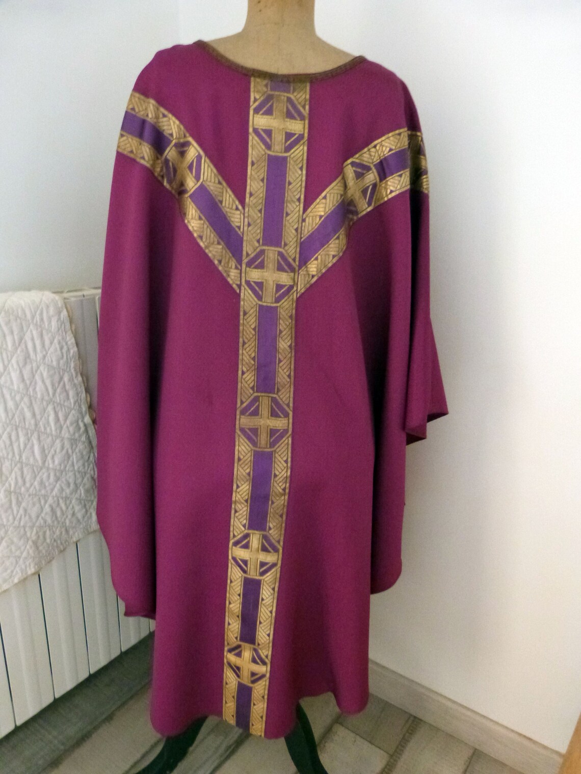 1900s Purple Clergy Vestment Dress Priest Cope Robe Chasuble W - Etsy