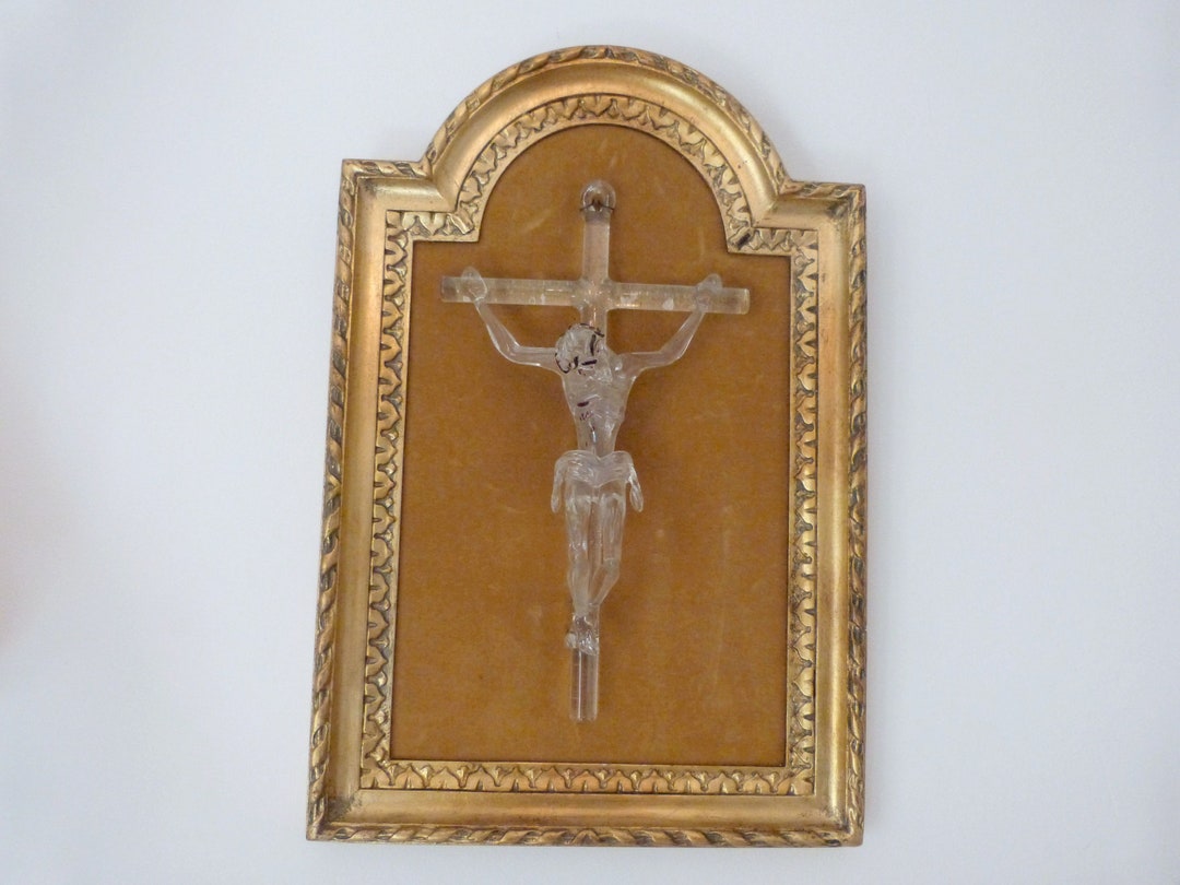 Antique Religious Frame W Murano Glass Jesus Christ Corpus Christi on ...