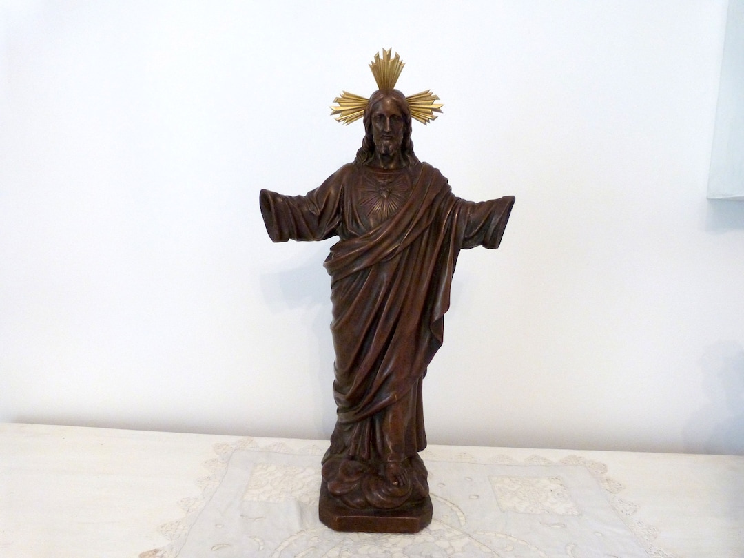 TALL Antique French Religious Statue Jesus Christ the Redeemer ...