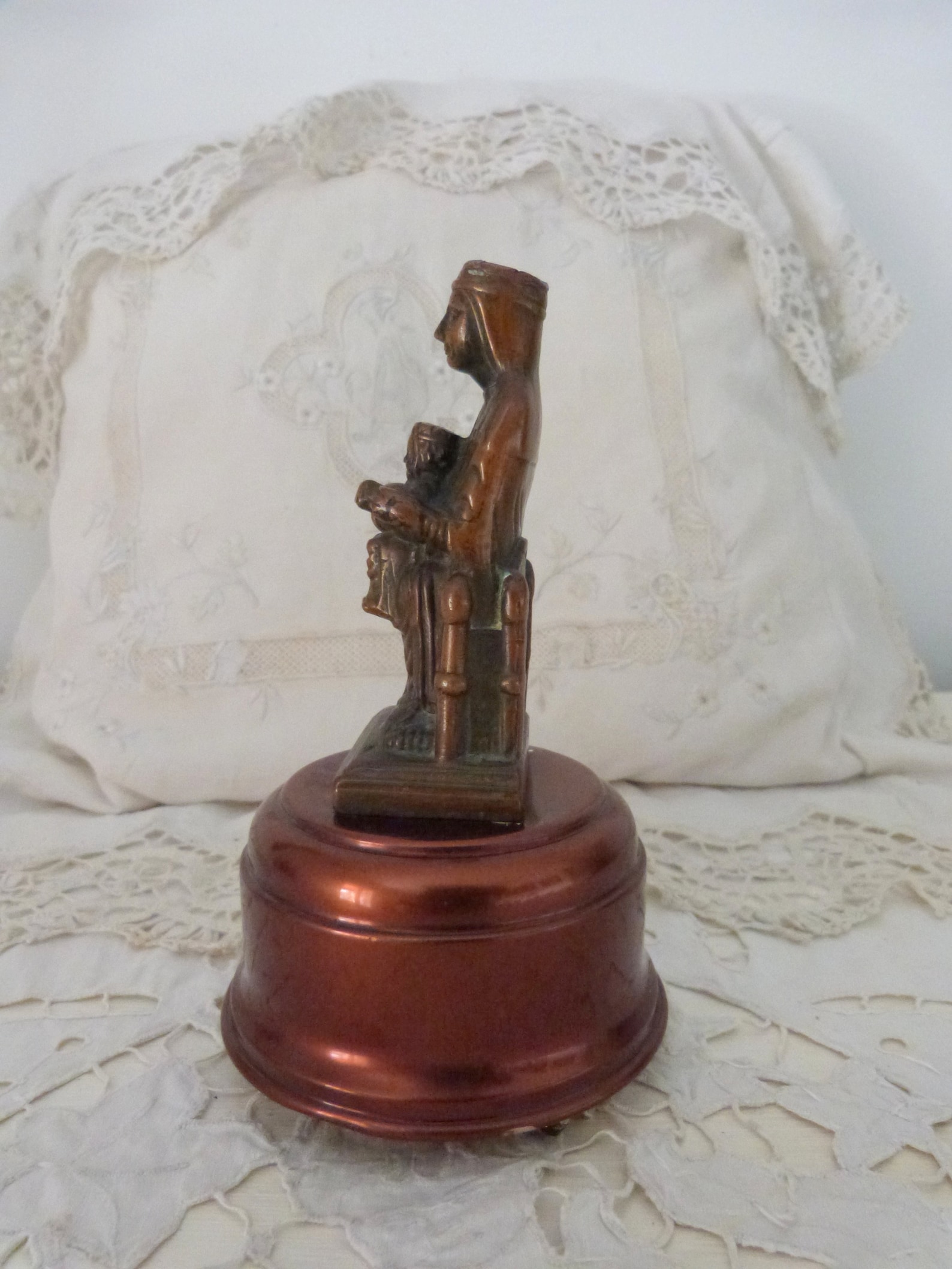 Vintage Religious Music Box W Statue Madonna of Montserrat - Etsy