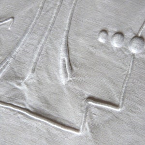 Antique French Linen Dowry Sheet Hand Monogrammed YM W Dotted ...