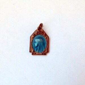 Antique French Religious Blue Enamel Miraculous Medal Holy - Etsy