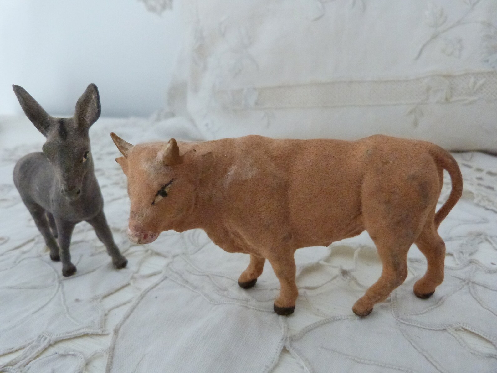 1900s Flocked Donkey Cow Animal Christmas Nativity Creche - Etsy