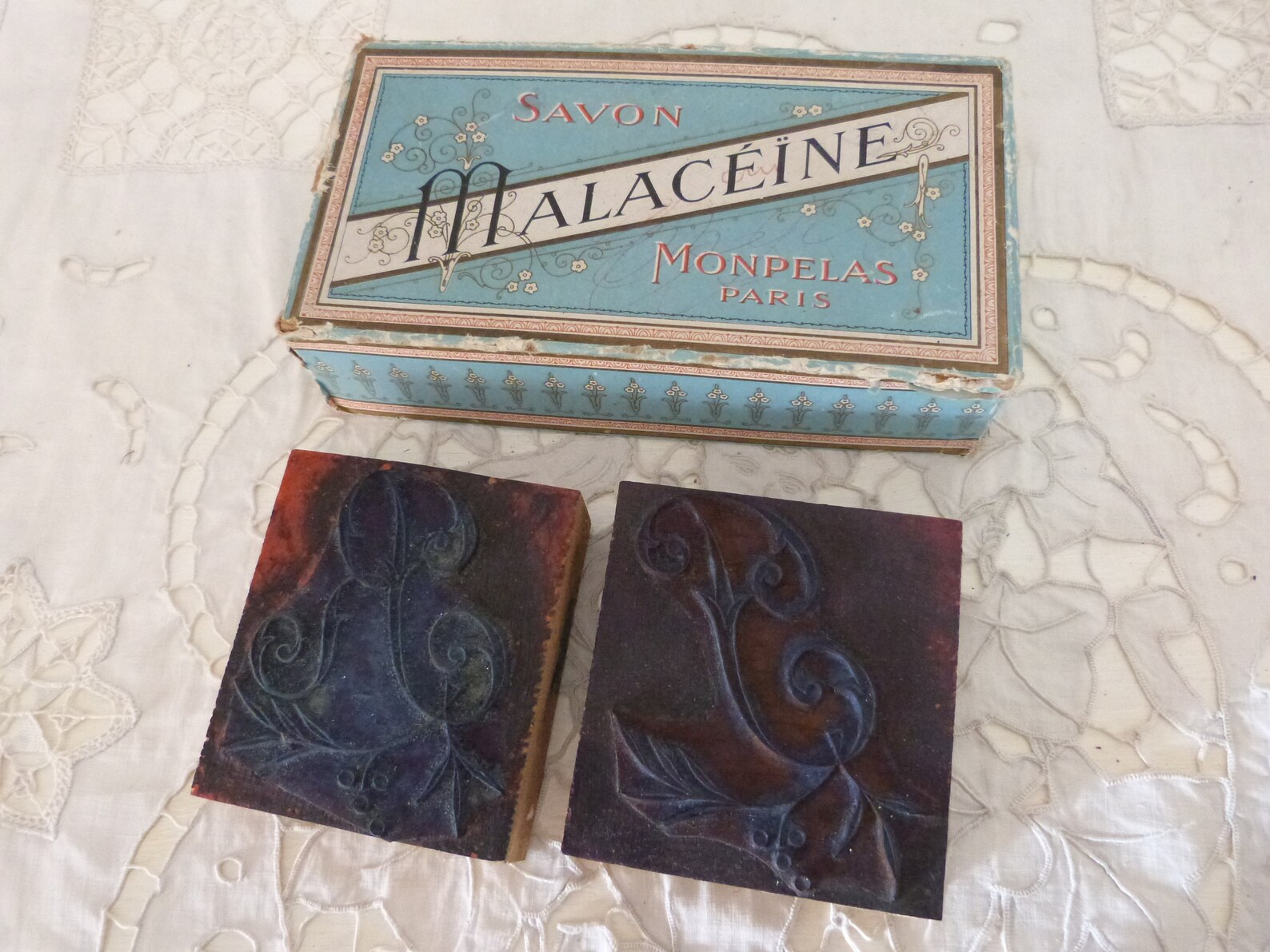 2 Large Antique French R J Monogram Stamps Wooden W Rubber Ink - Etsy