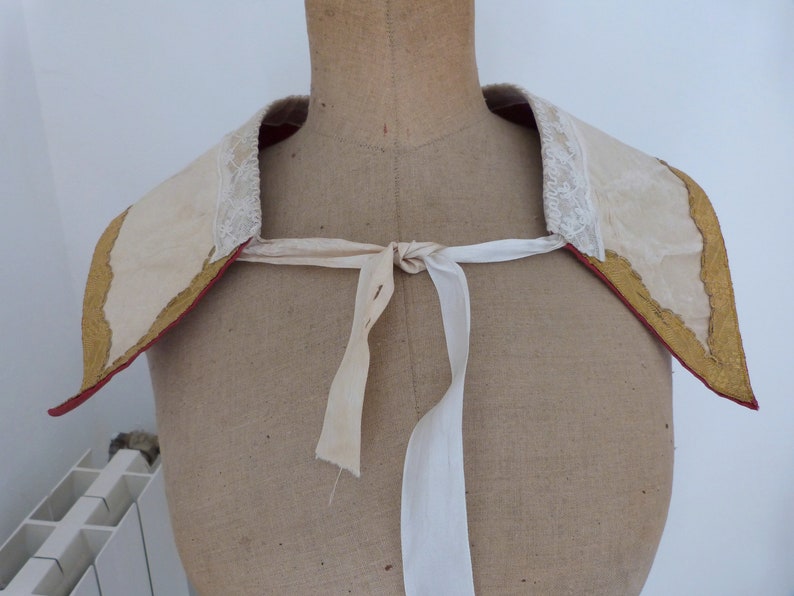 Antique 1800s French Silk Priest Clergy Collar W Hand Embroidery, Gold ...