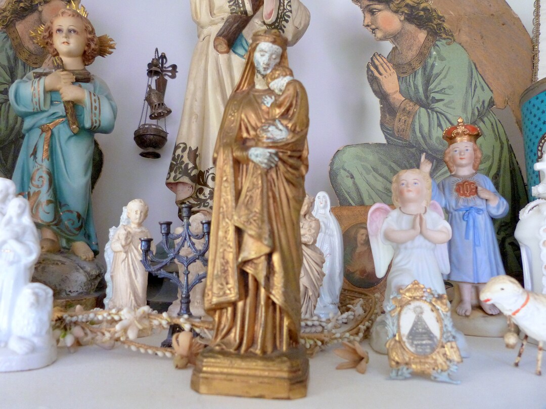 Madonna and Child Jesus Christ Statue Antique French Religious Our Lady ...