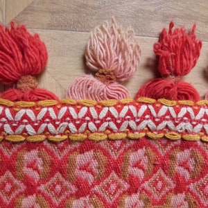 Big Floral Bohemian Rug Carpet W Tassel Trim, Vintage 1950s Handmade ...