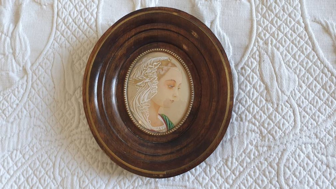 Vintage French Miniature Portrait Painting Lady Portrait Miniature ...