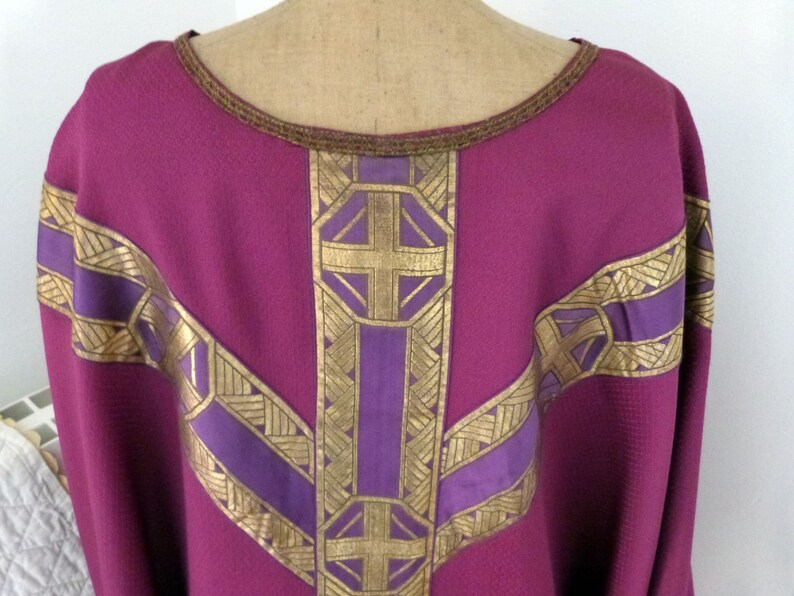 1900s Purple Clergy Vestment Dress Priest Cope Robe Chasuble W - Etsy