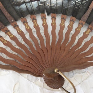 Antique Hand Fan 1800s Folding Fan French Chateau Hand Painted Handfan ...