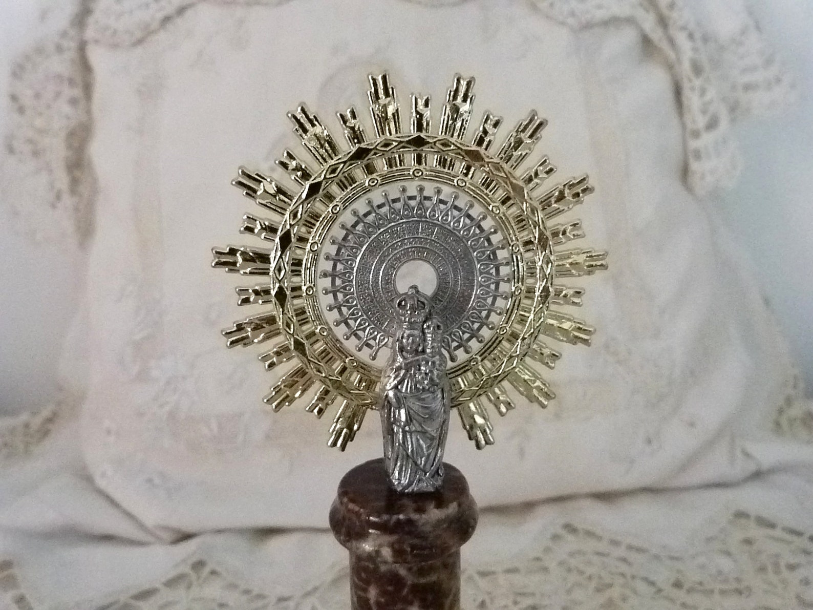 Vintage Religious Icon Our Lady of the Pillar Statue Sculpture - Etsy