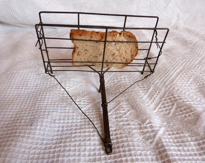 Antique French Wire Rustic Bread Toaster Fireplace Tool Farmhouse ...