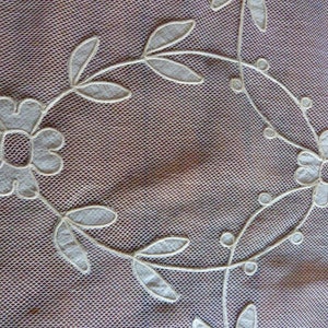 Antique French Hand Made Tambour Lace Tablecloth Handworked Offwhite ...