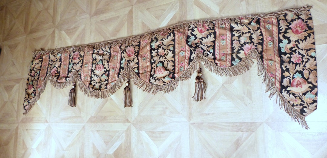 RARE Antique French 1800s Chateau Window Curtain Canopy Pelmet Valance ...