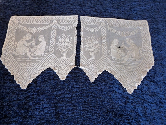 Spanish Antique Ecru Lace Window Blinds Canopy Edging Panels W - Etsy