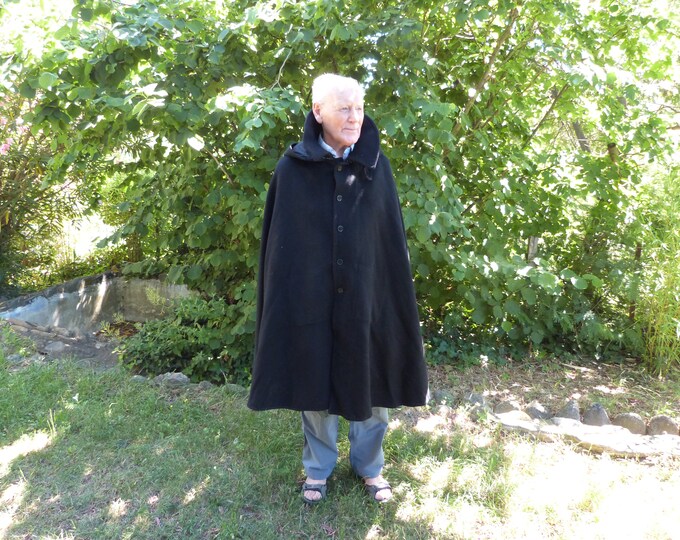 Antique French Wool Winter Cape Cope Priest Clergy Cassock W Hood ...