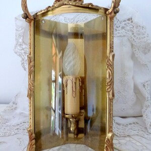 Vintage French Corner Wall Lantern Lighting Fixture Wallsconce W Ribbon ...