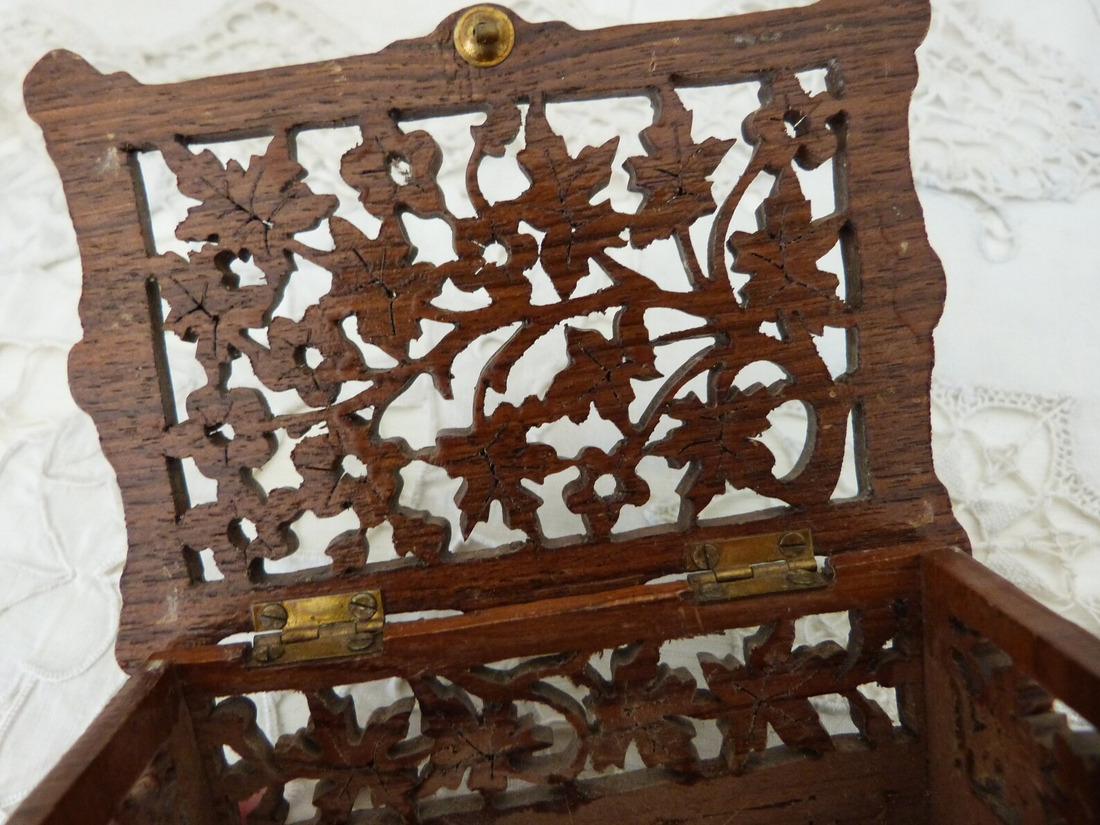 Antique French Wooden Filigree Box Hand Carved Box W Monograms - Etsy