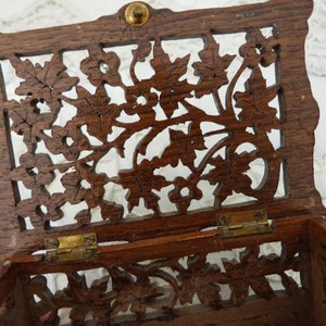 Antique French Wooden Filigree Box Hand Carved Box W Monograms JD ...