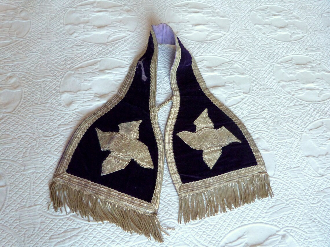 Antique French 1800s Velvet Priest Maniple Clergy Maniple W - Etsy