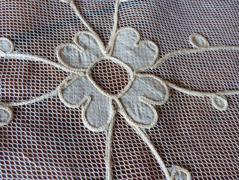 Antique French Hand Made Tambour Lace Tablecloth Handworked - Etsy