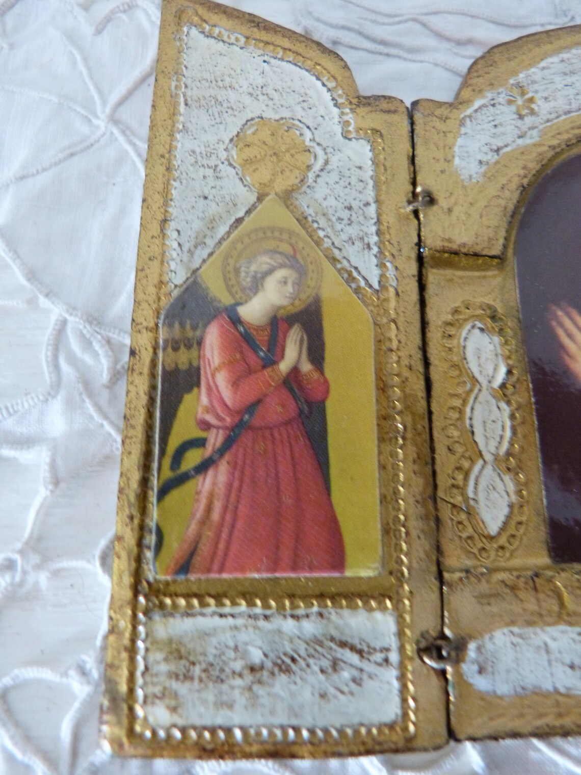 Vintage Florentine Italian Triptych Praying Child W - Etsy