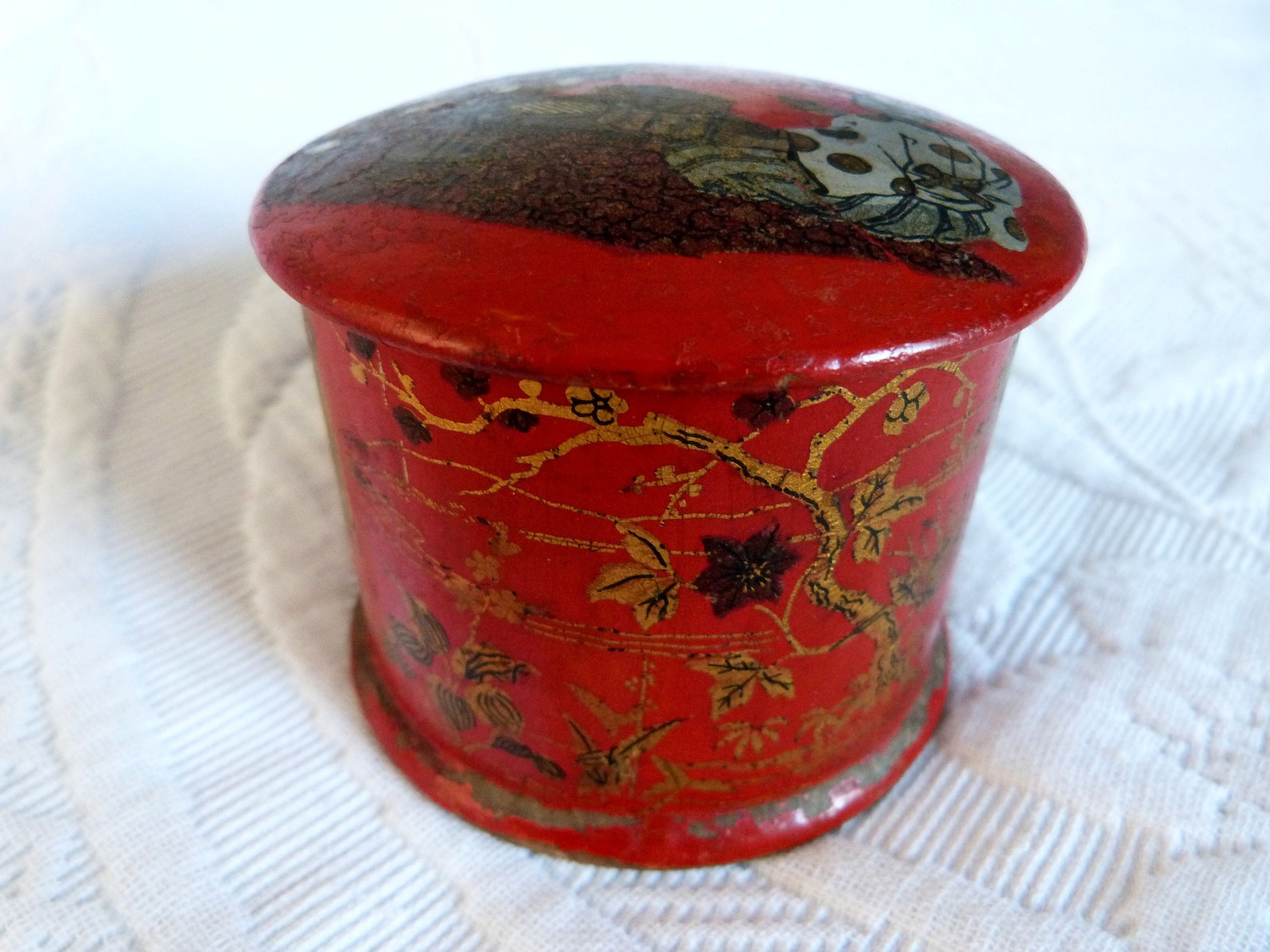 Antique French Paper Mache Powder Box Lacquered Papermache Box | Etsy