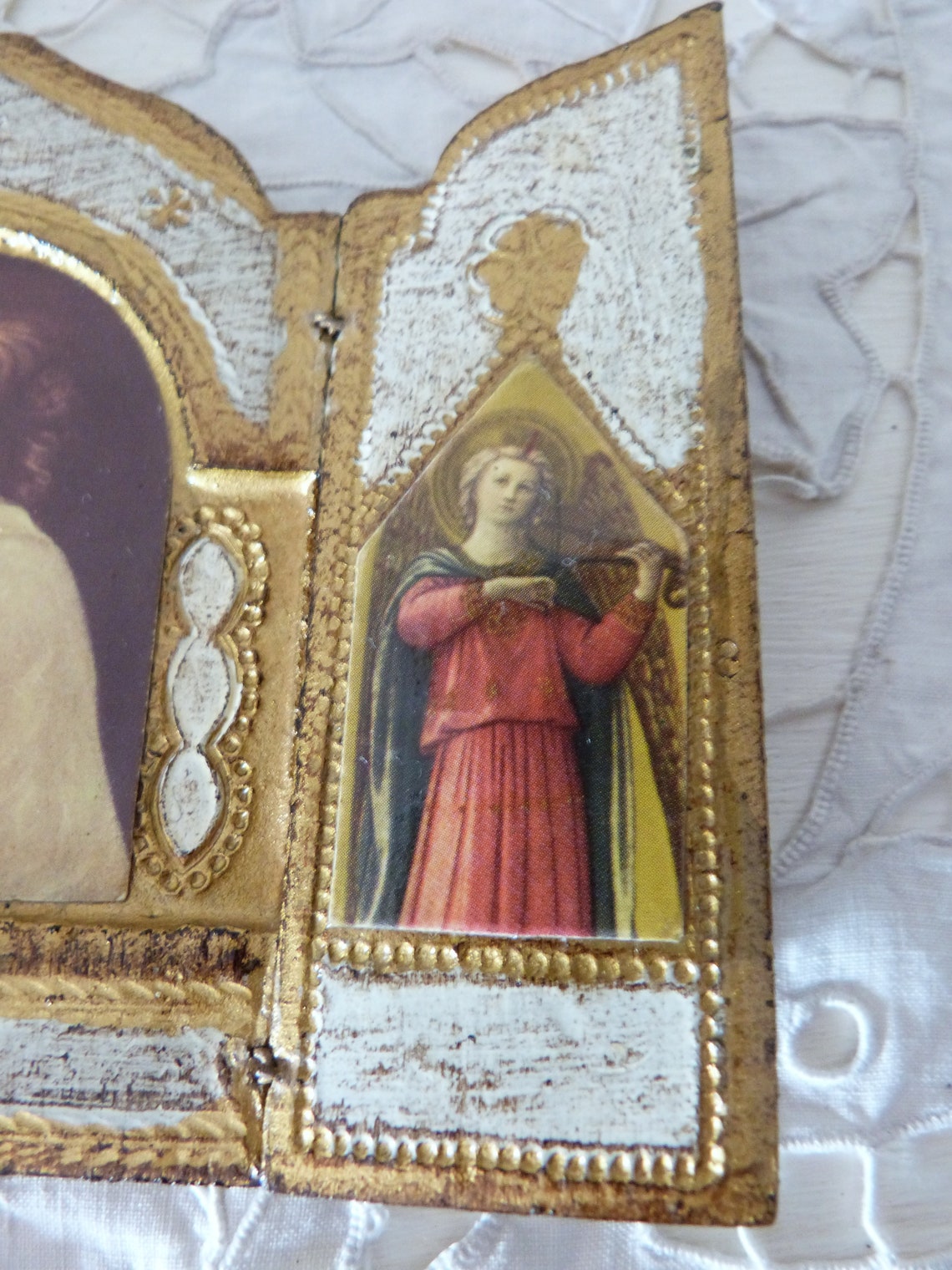 Vintage Florentine Italian Triptych Praying Child W - Etsy