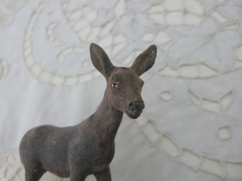 1900s Flocked Donkey + Cow Animal Christmas Nativity Creche Antique ...